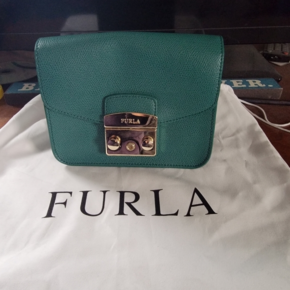 Furla | Bags | Furla Leather Metropolis Green Crossbody Bag | Poshmark